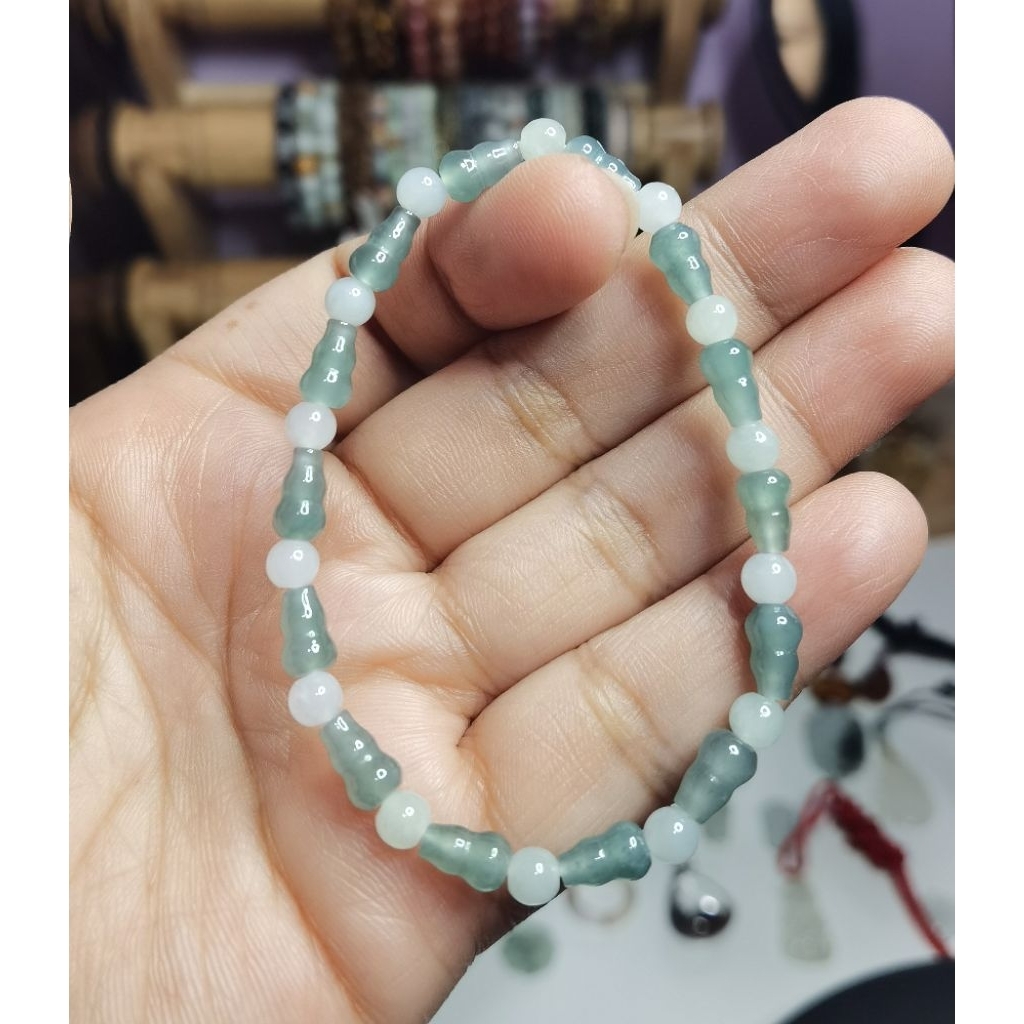 Icy Bluewater Hulu สร้อยข้อมือลูกปัดน้ําแข็งพม่าผสมเกรดสูง | Shopee ...