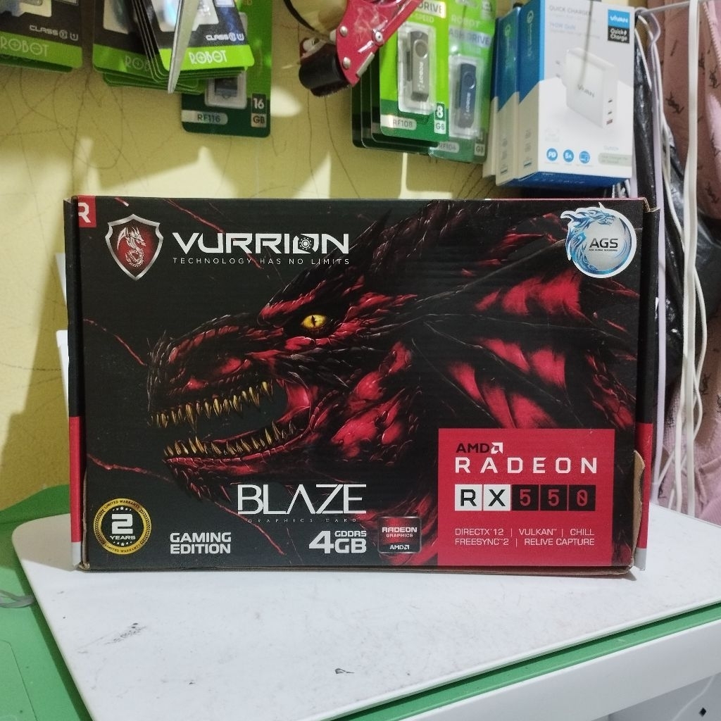 [มือสอง] VGA Vurrion Box AMD Radeon RX550 4GB - กล่องกระดาษเก่า - สภาพ ...