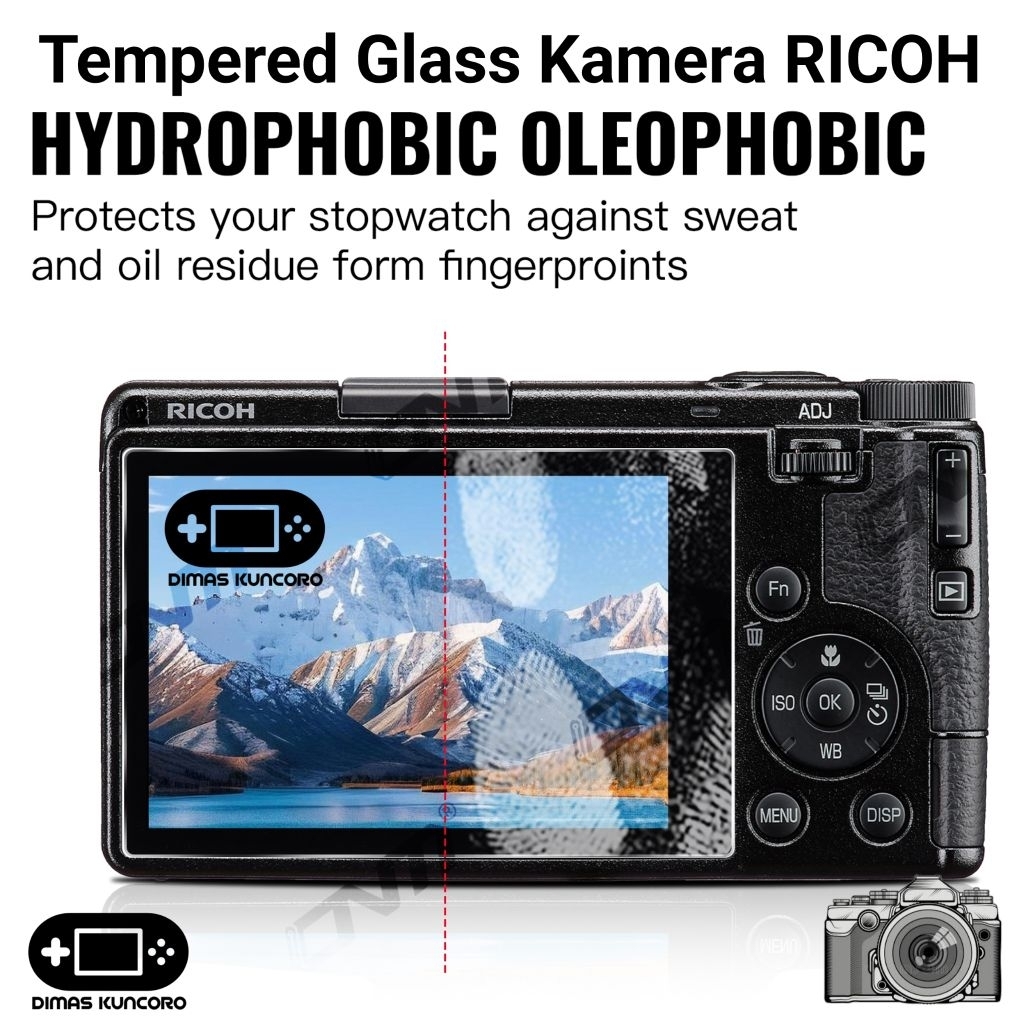 กล้องกระจกนิรภัย RICOH ป้องกันรอยขีดข่วนรอยขีดข่วนป้องกันรอยขีดข่วน ...