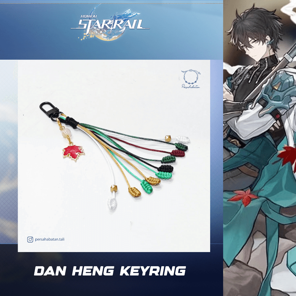 GANTUNGAN HIJAU Dan Heng Honkai Star Rail Key แหวนพวงกุญแจสีดําสีเขียว ...