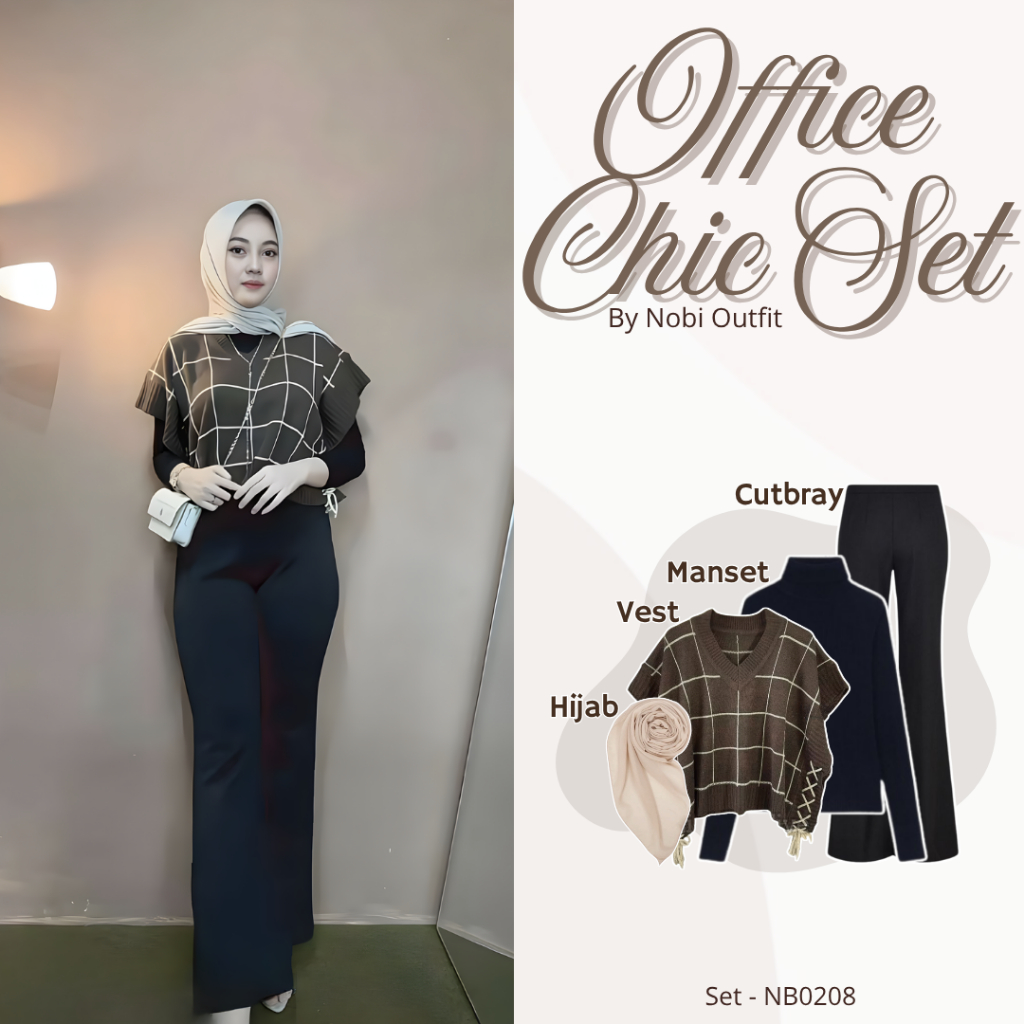 4 In 1 One Set Womens Trend Nobi Outfit Jenna Vest Crop Knit Premium ...