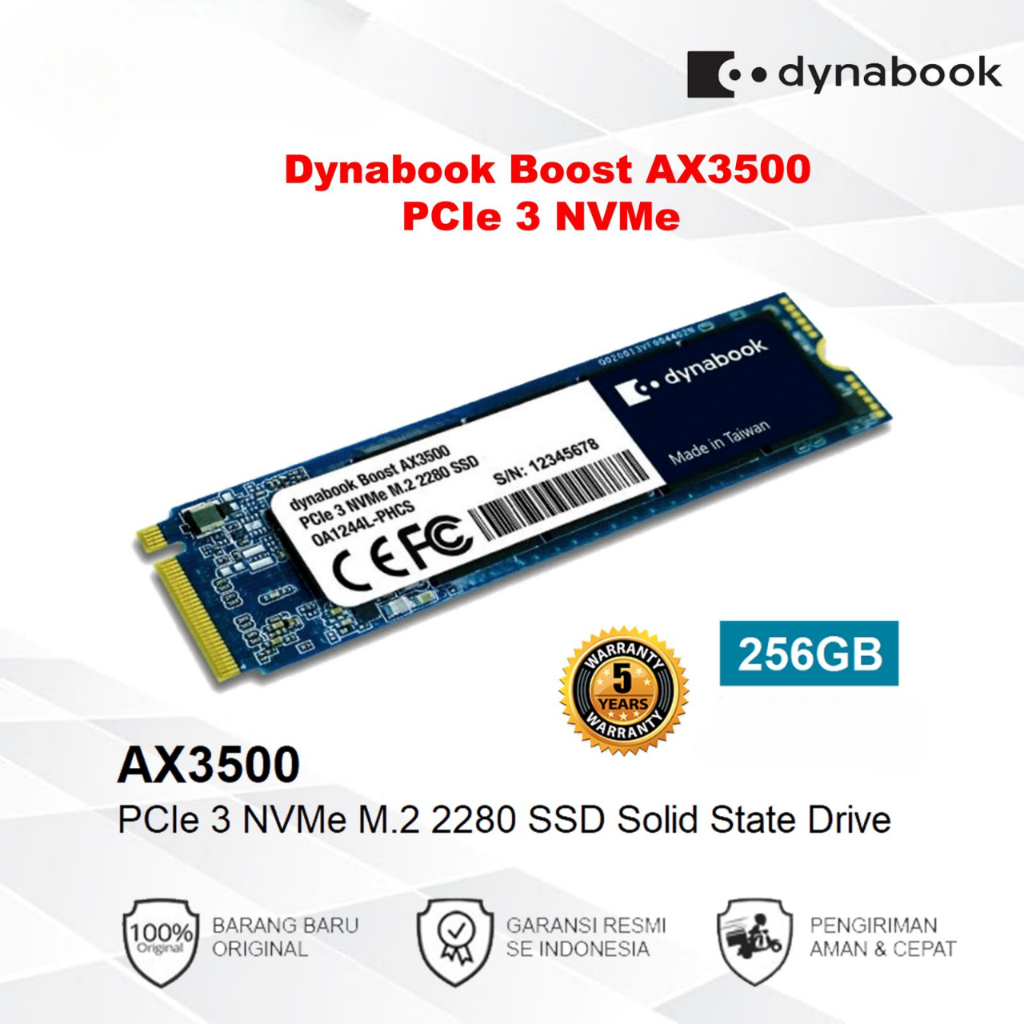 SSD NVME M.2 2280 DYNABOOK BOOST AX3500 256GB SSD M2 NVME PCIE 3.0 ถึง 1700Mbps รับประกัน 5 ปี ...