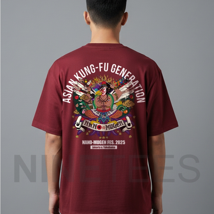 90S Asian Kung-Fu Generation Mugen Fes 2025 Band T-Shirt - Maroon ...