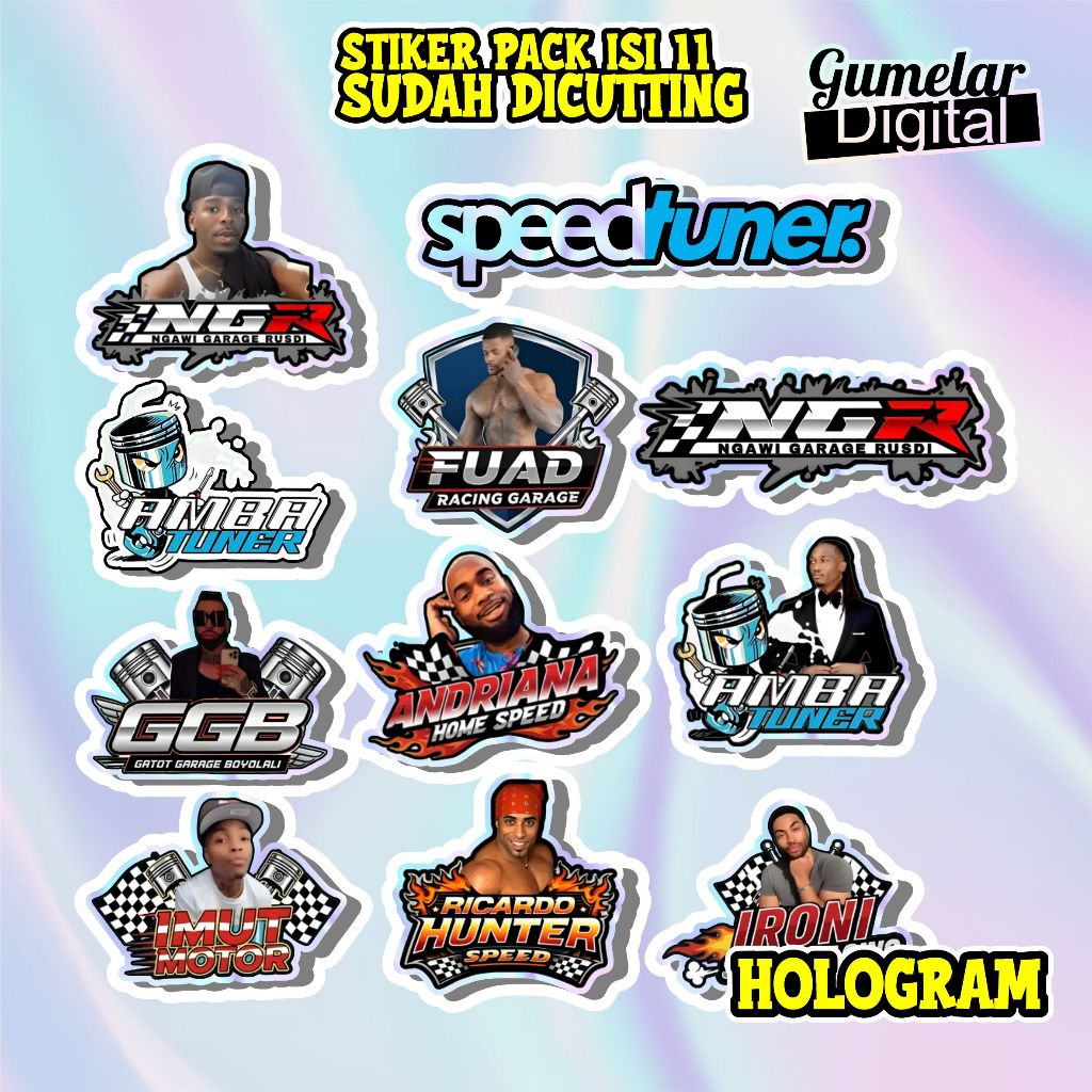 สติ๊กเกอร์แพ็คเบรก 11 HOLOGRAM NGR NGAWI GARAGE RUSDI AMBA TUNER IRONI ...