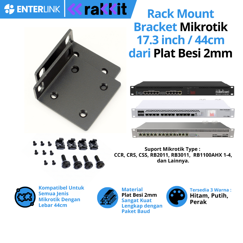 RAKKIT MK-001 Rackmount Kit Mikrotik Rack Server Ear Bracket Ear Rack ...