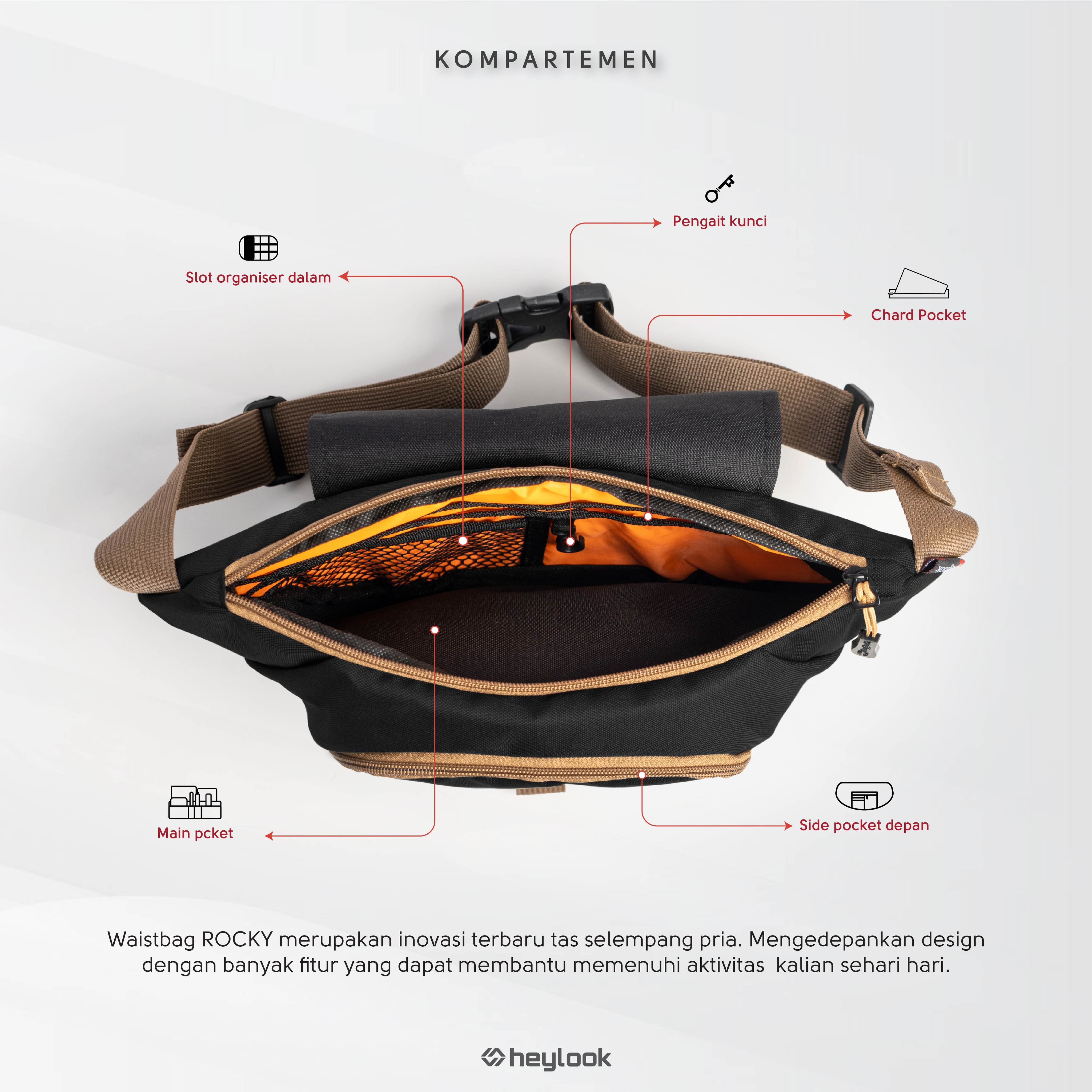 Heylook Official - ROCKY Mens Sling Bag Mens Bag Distro Sling Bag ...