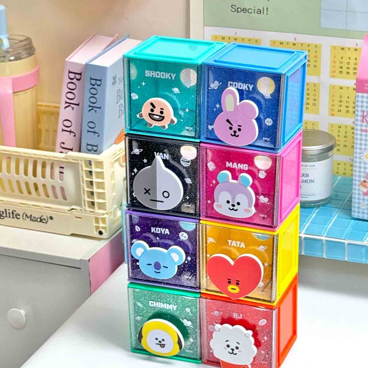 Miniso x BT21 Collection กล่องเก็บของตั้งโต๊ะแบบวางซ้อนกันได้ ดีไซน์ ...