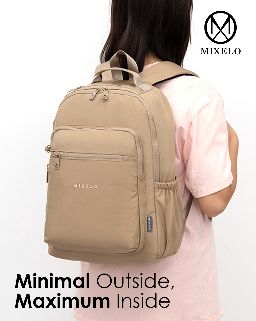 Mixelo Hanken Backpack Nylon Waterproof Casual Laptop Backpack | Shopee ...