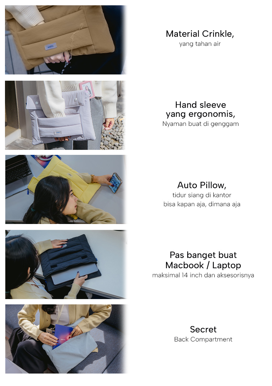 Wallts Moona สีดํา- 14" นิ้วแล็ปท็อปและกระเป๋า Macbook | Shopee Thailand