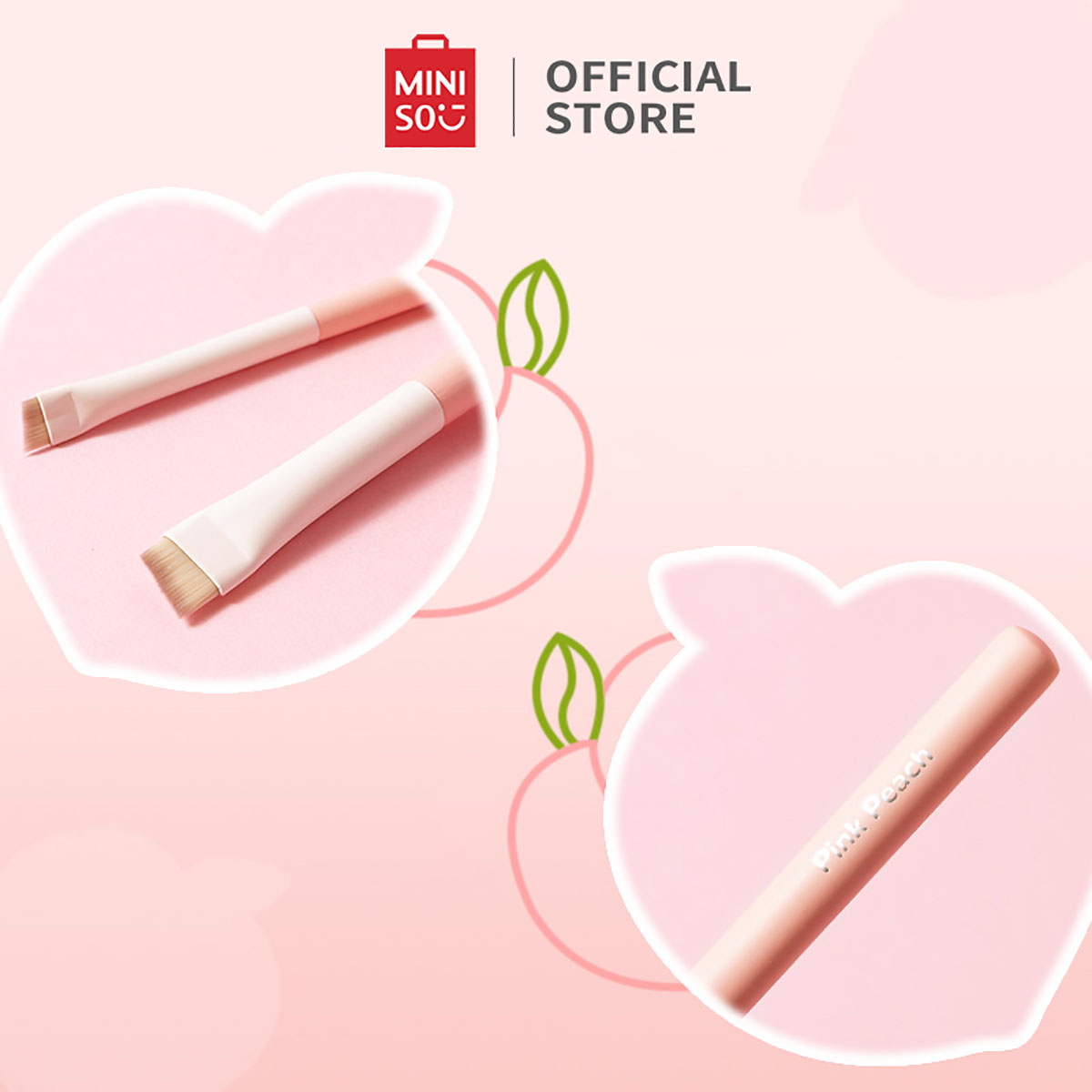 Miniso Eyeshadow Brushes Peach Pink Series Eyeshadow Brushes Set 3 ชิ้น ...
