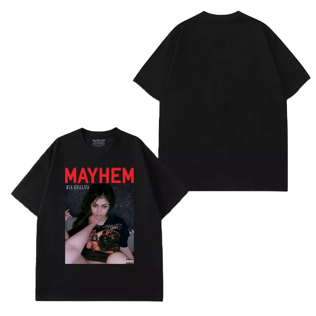 Alfaeyza Mayhem mia khalifa เสื้อยืด distro คุณภาพ unisex เสื้อผ้าวินเท ...