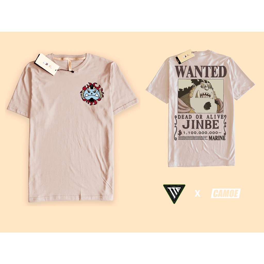 Jinbe Wanted T-shirt Poster One piece Nakama Anime | Shopee Thailand