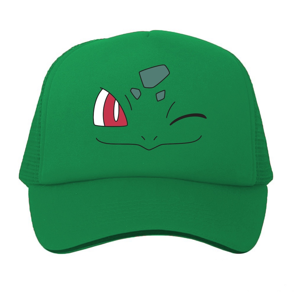 Wink Face Bulbasaur Face หมวกโปเกม่อน Trucker | Shopee Thailand