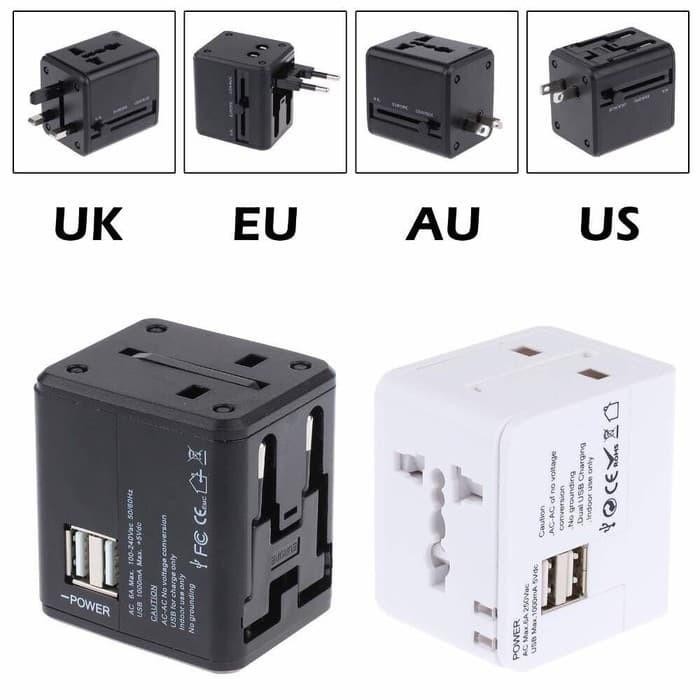 พร้อม JT Universal Travel Adapter 2A 2usb port ปลั๊กไฟอเนกประสงค์ 2 usb ...