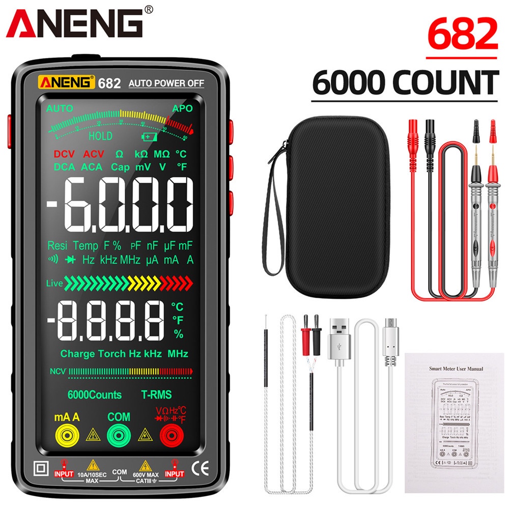 Aneng 681 Non-contact ชาร ์ จ VA Reverse Display Multimeter Auto Range True RMS Multimetry เครื ...