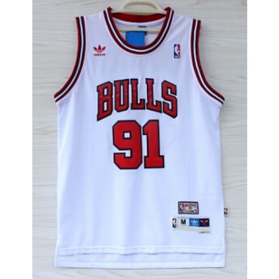 New NBA Men 's Chicago Bulls #91 เสื ้ อบาสเก ็ ตบอลปักเดนนิส Rodman ...