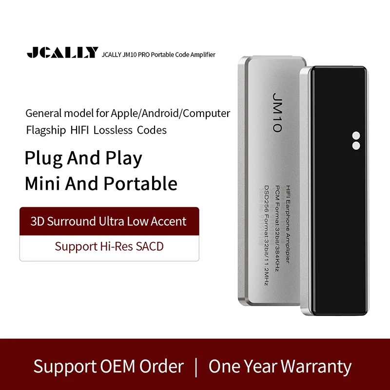 Jcally JM10 เครื่องขยายเสียง HiFi CS43131 DSD256 USB Type C เป็น 3.5 มม. กดได้ 600 โอห์ม สําหรับ ...