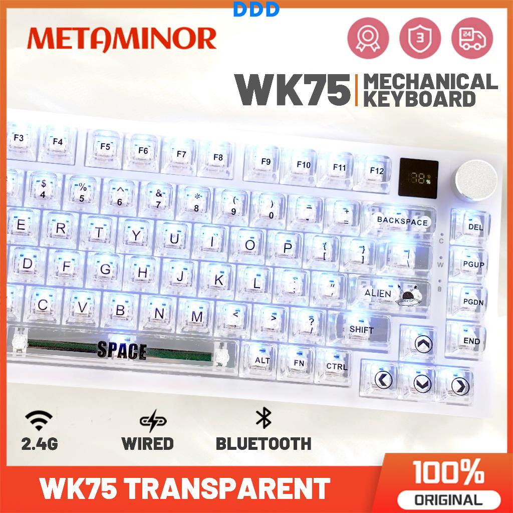 Ddd WEIKAV WK75 คีย์บอร์ดไร้สาย 75% พร้อมหน้าจอ RGB บลูทูธ 2.4G สําหรับ ...