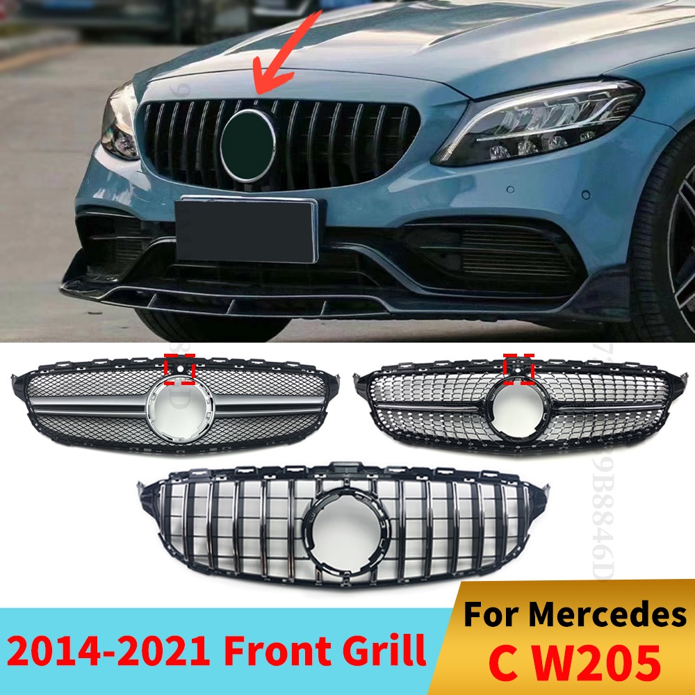ตะแกรงกระจังหน้ากันชนหน้า แบบตาข่าย สําหรับ Mercedes W205 C205 S205 ...