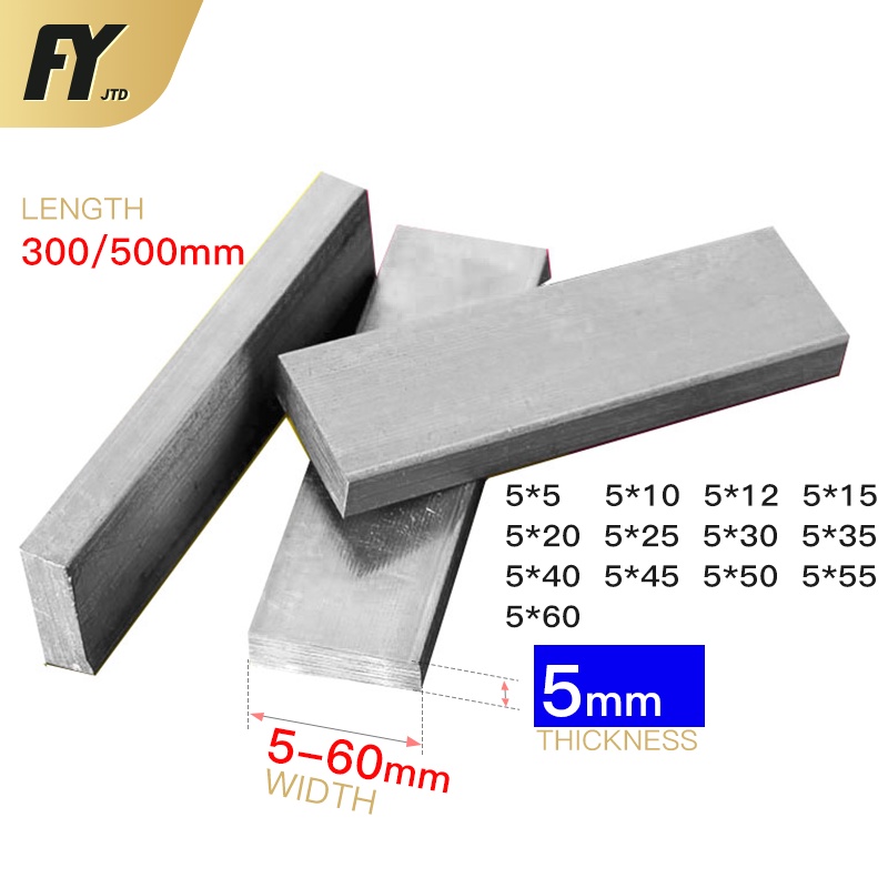 Fuyi อลูมิเนียม Solid Square Bar 5 มม.หนา 300 มม. 500 มม.ความยาวคุณภาพสูงตรง 5 10 12 15 20 25 30 ...