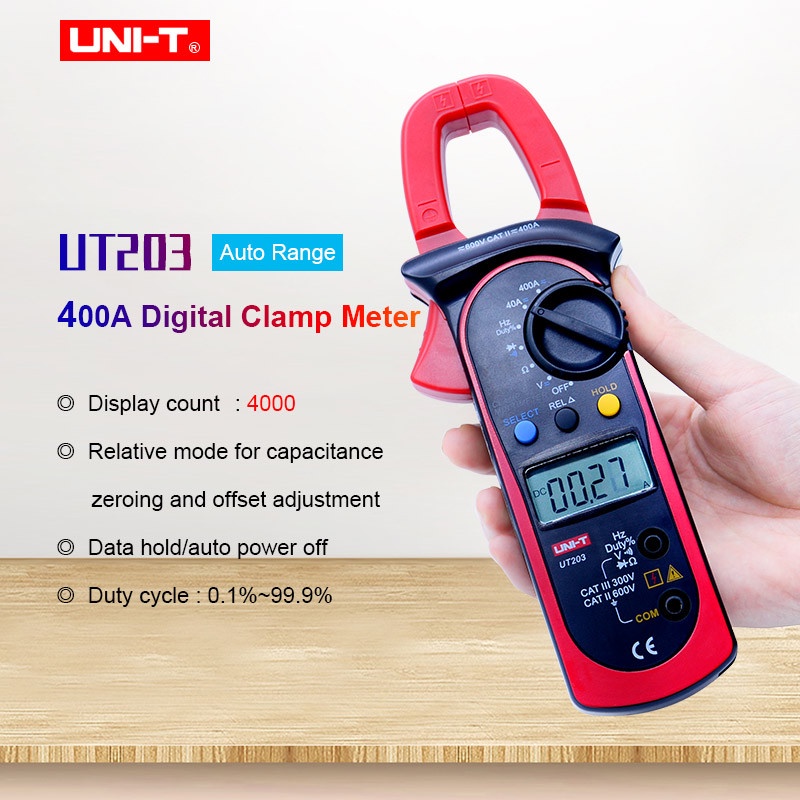 Uni-t UT203 400A AC DC เครื่องวัดความต้านทานดิจิทัล วงจรวัดความถี่ ...