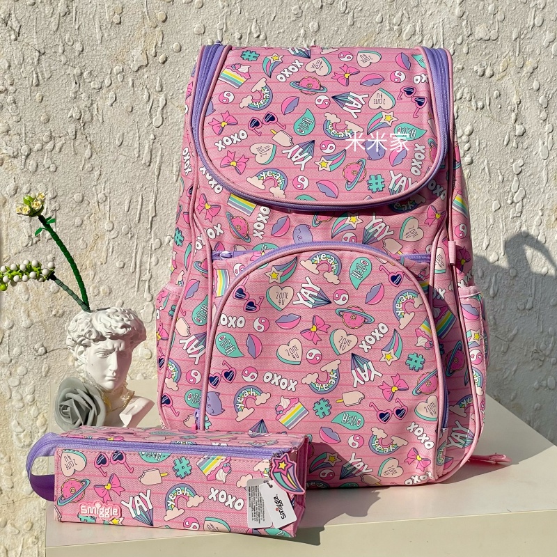 Smiggle ใหม่ sweet candy กระเป๋าเป้สะพายหลังนักเรียนเด็กพับปากกาชุดวัน ...