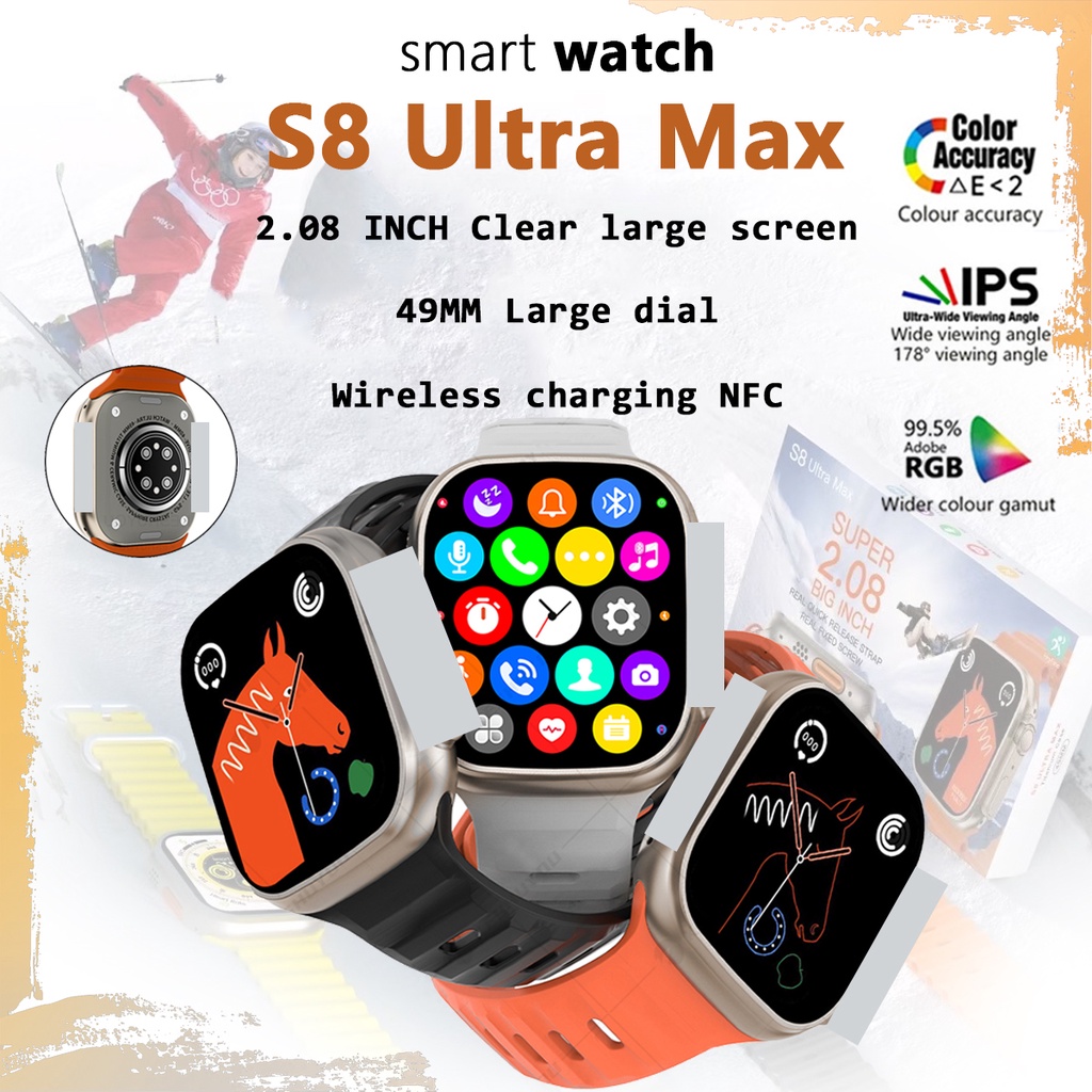 สมาร์ทวอทช์ S8 Ultra Max Smart watch สัมผัสได้เต็มจอ รองรับภาษาไท วัด ...