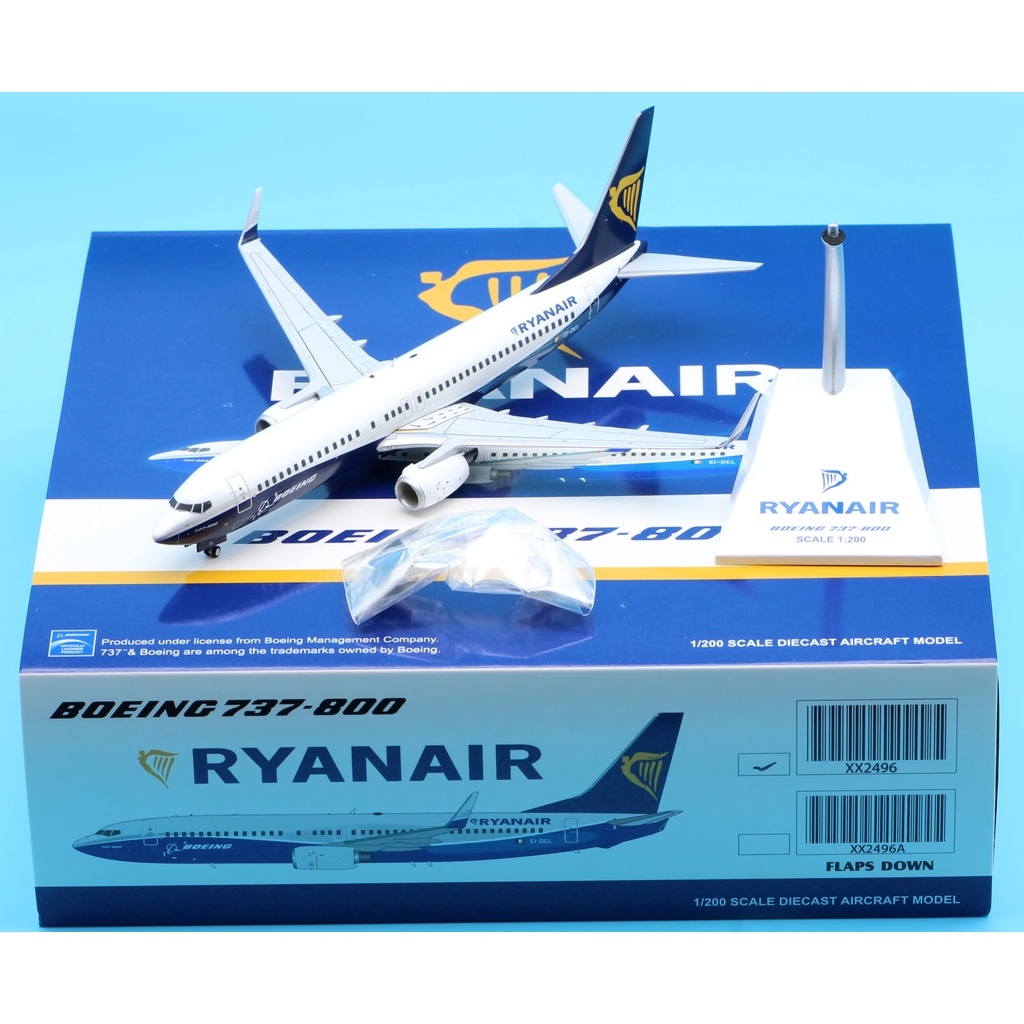 XX2496 Alloy Collectible Plane Gift JC Wings 1:200 Ryanair Boeing B737 ...