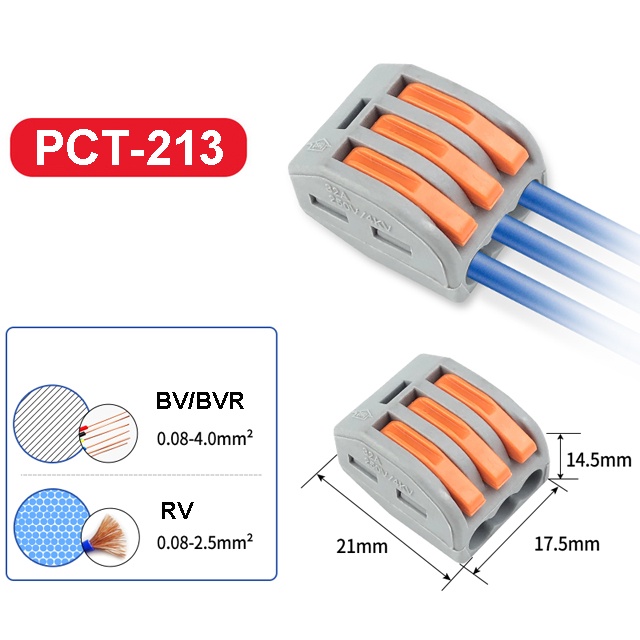 บล็อกขั้วต่อสายไฟ เชื่อมต่อเร็ว PCT-212 PCT-213 PCT-215 SP | Shopee ...