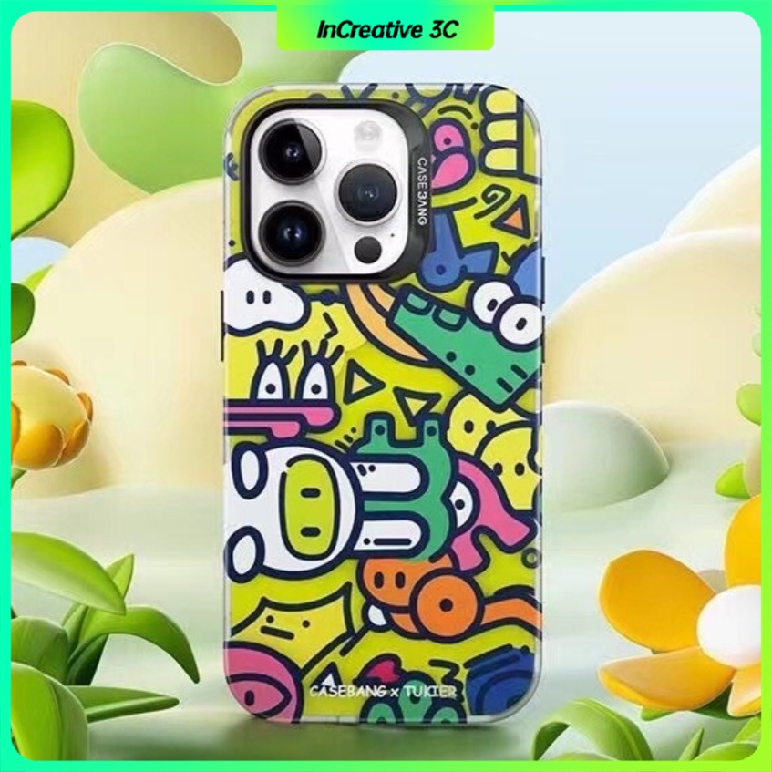 Casebang เคสโทรศัพท์มือถือนิ่ม ผิวด้าน กันกระแทก กันลายนิ้วมือ สีเหลือง 3D สําหรับ iPhone 14 Pro ...