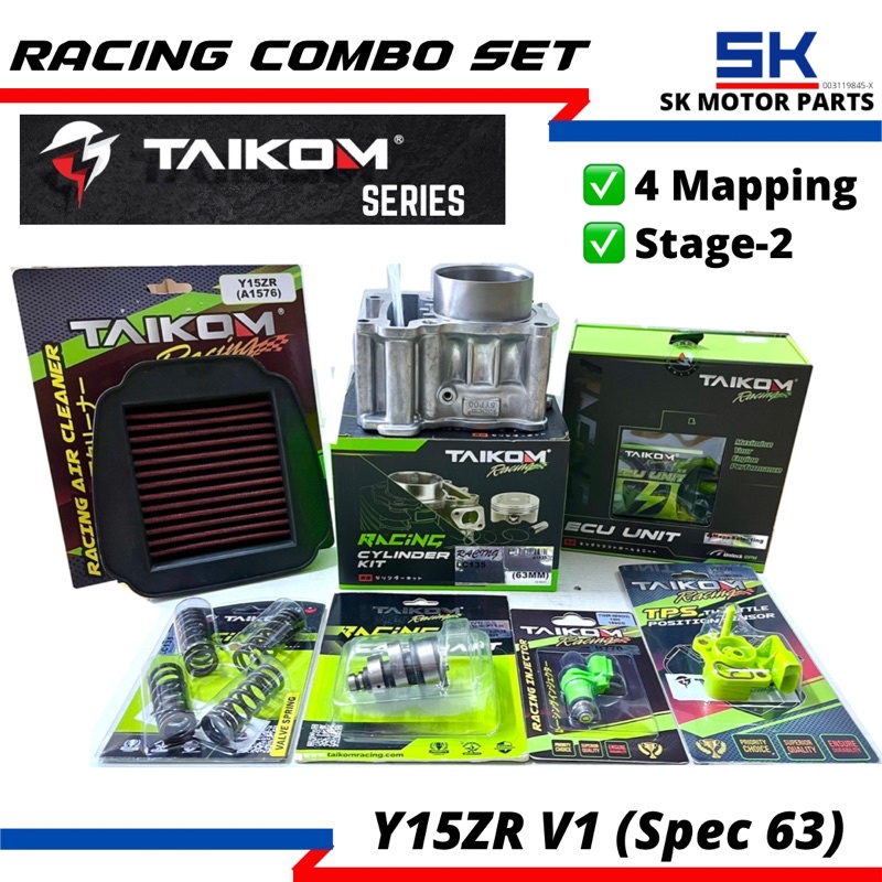 Y15zr Racing Combo TAIKOM(Spec 57-63)-BLOCK LC135 6 ECU Y15 AIR FILTER ...