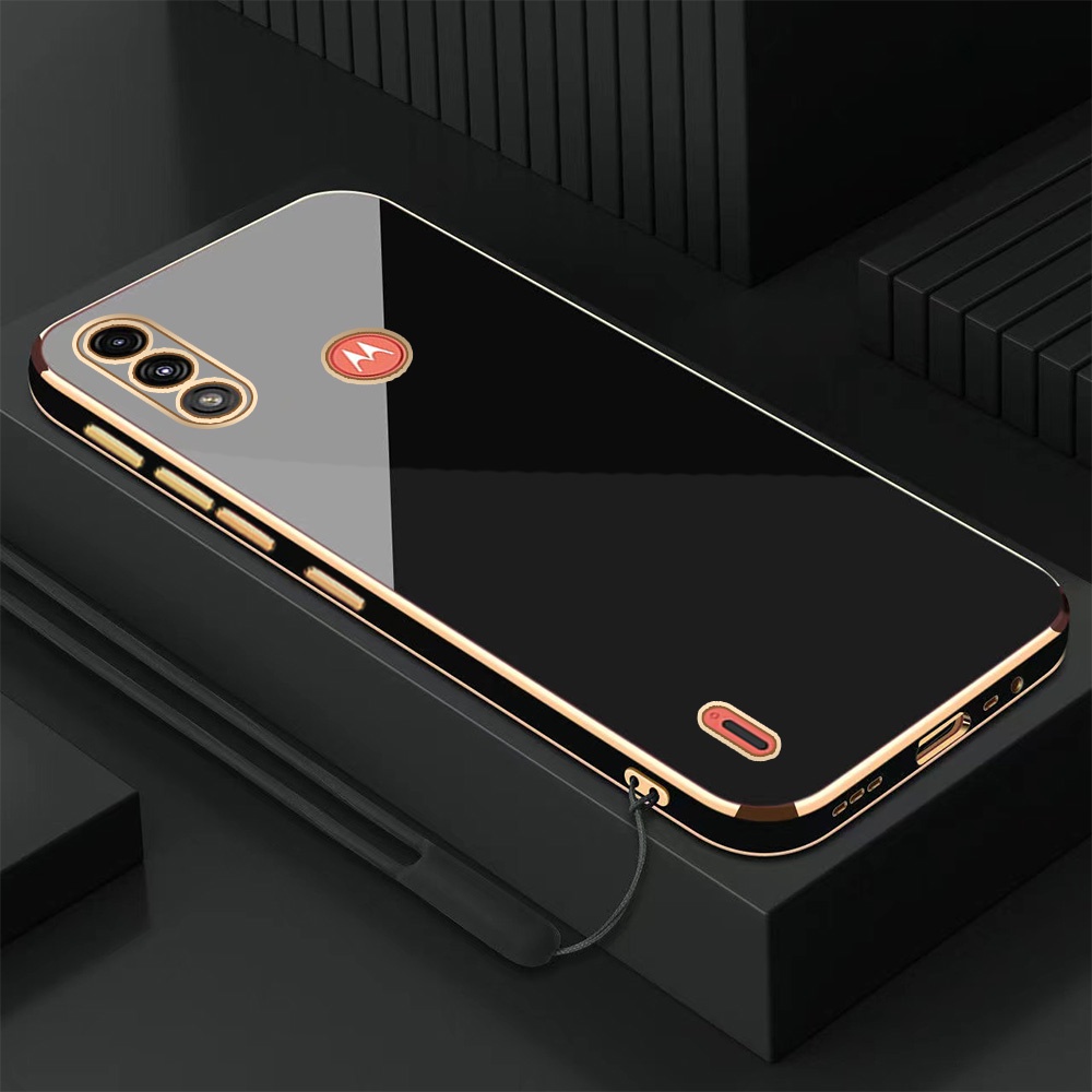 เคสชุบไฟฟ้า ขอบตรง พร้อมเชือกซิลิโคน สําหรับ Moto E7i Power Moto E7 | Shopee Thailand