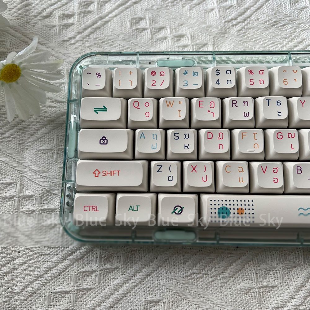 Thai neon keycaps XDA profile Dye-Sublimation PBT keycap 127keys ...