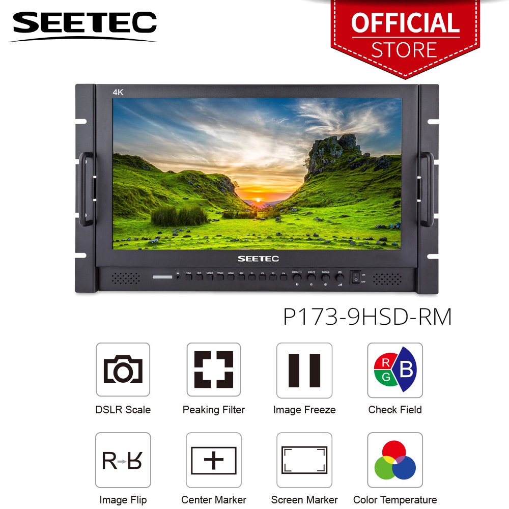 Seetec P173-9HSD-RM 7RU แร็คขาตั้งหน้าจอ LCD 17.3 นิ้ว พร้อมอินพุต ...