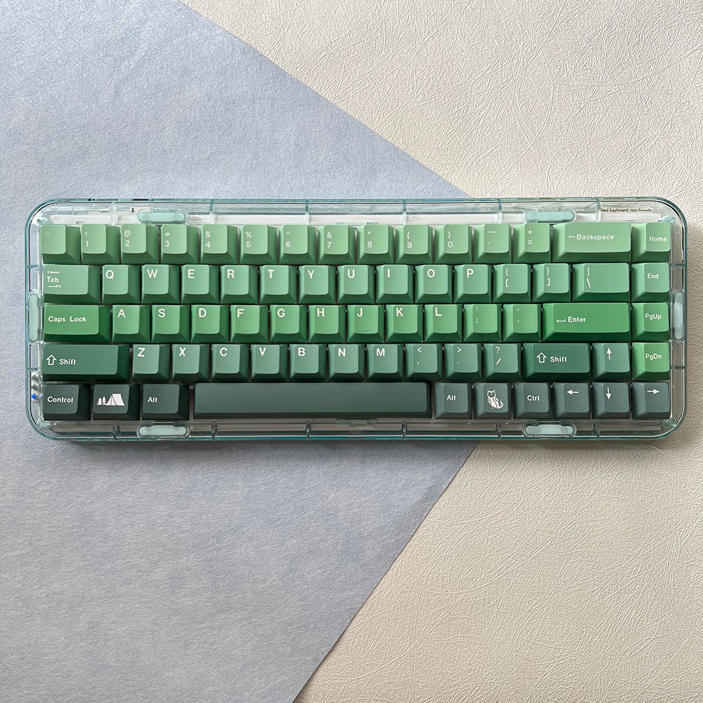 Aurora Borealis Green keycaps cherry profile Five Side DYE SUB PBT ...