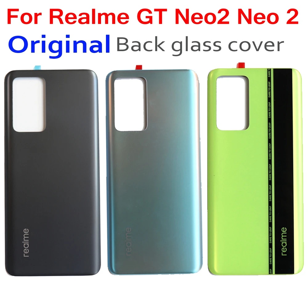 แบตเตอรี่ฝาหลังกระจกสําหรับ Realme GT Neo 2 Neo2 5G RMX3370 ฝาครอบ ...
