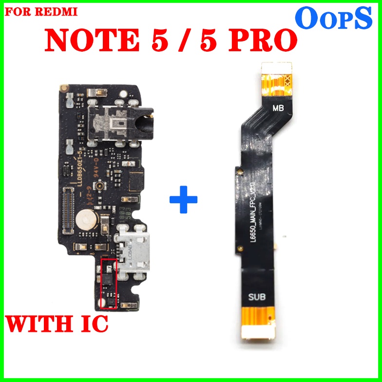 แท่นชาร์จพอร์ต USB Note 5 Pro + เมนบอร์ดเชื่อมต่อสายเคเบิลอ่อน สําหรับ Xiaomi Redmi Note5 Pro ...