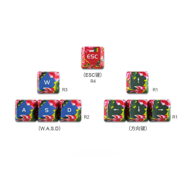 P PBT ปุ่มกดคีย์บอร์ด WASD สําหรับ Amilo ikbc Cherry akko Rapunzel OEM ...