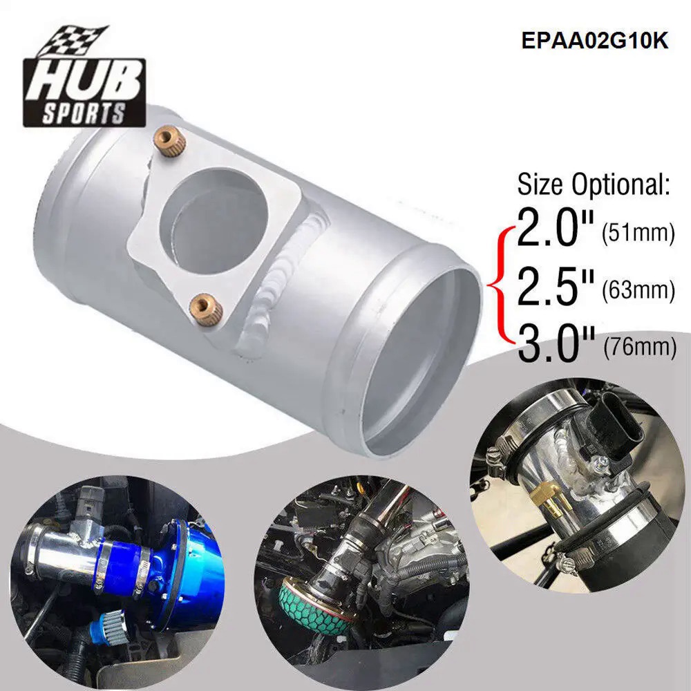 HUB กีฬา2 "/2.5"/3 "MAF Mass Air Flow Sensor Mount Adapter ท่อหน้าแปลน ...