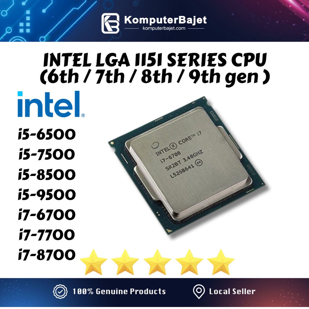 โปรเซสเซอร ์ Intel LGA 1151 i5-6500 i5-7500 i5-8500 i5-9500 i7-6700 i7-7700 i7-8700 i5-10500 ...