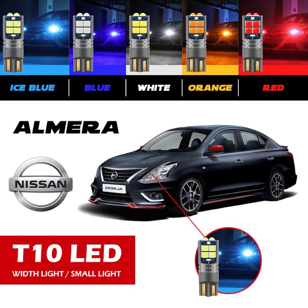 1PC Nissan Almera T10/W5W หลอดไฟไฟหน้าขนาดเล็กโดมรถ Boot ป้ายทะเบียน ...