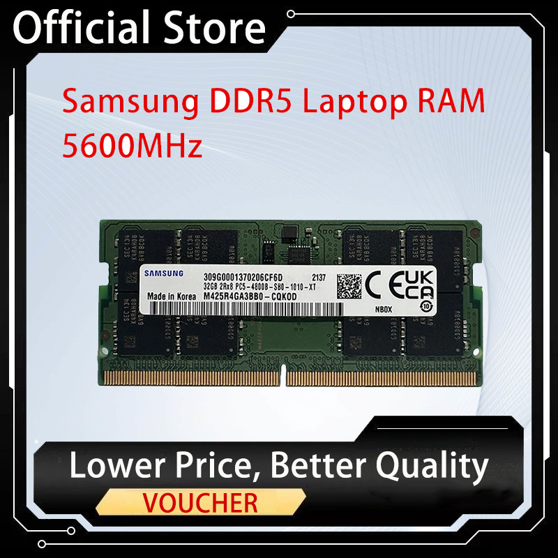 หน่วยความจํา Samsung DDR5 32GB 16GB 5600Mhz 4800MHz SODIMM หน่วยความจํา ...