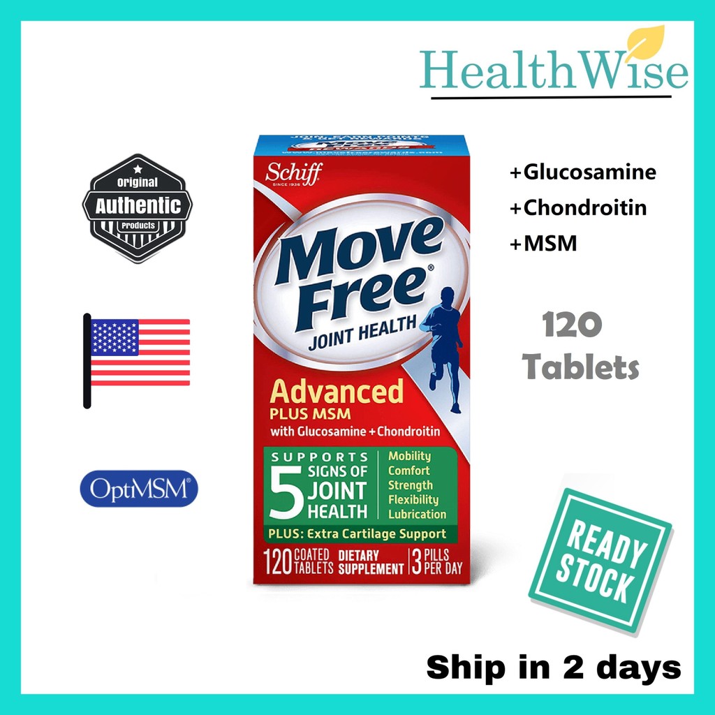 Move FREE Movefree Joint HEALTH Advanced Plus MSM with Glucosamine ...