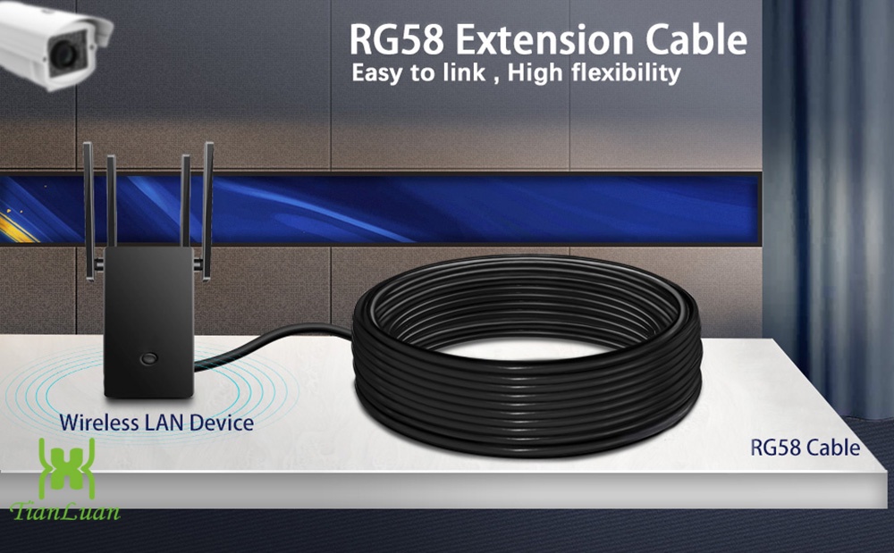 RG58 สายโคแอกเชียล 500 ม./ม้วน Low Loss 50ohm Extension Coax Cable ...