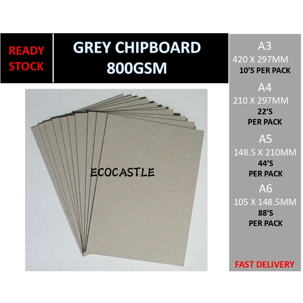 A3 / A4 / A5 / A6 SIZE GREY CHIPBOARD / บอร์ดการ์ด | Shopee Thailand