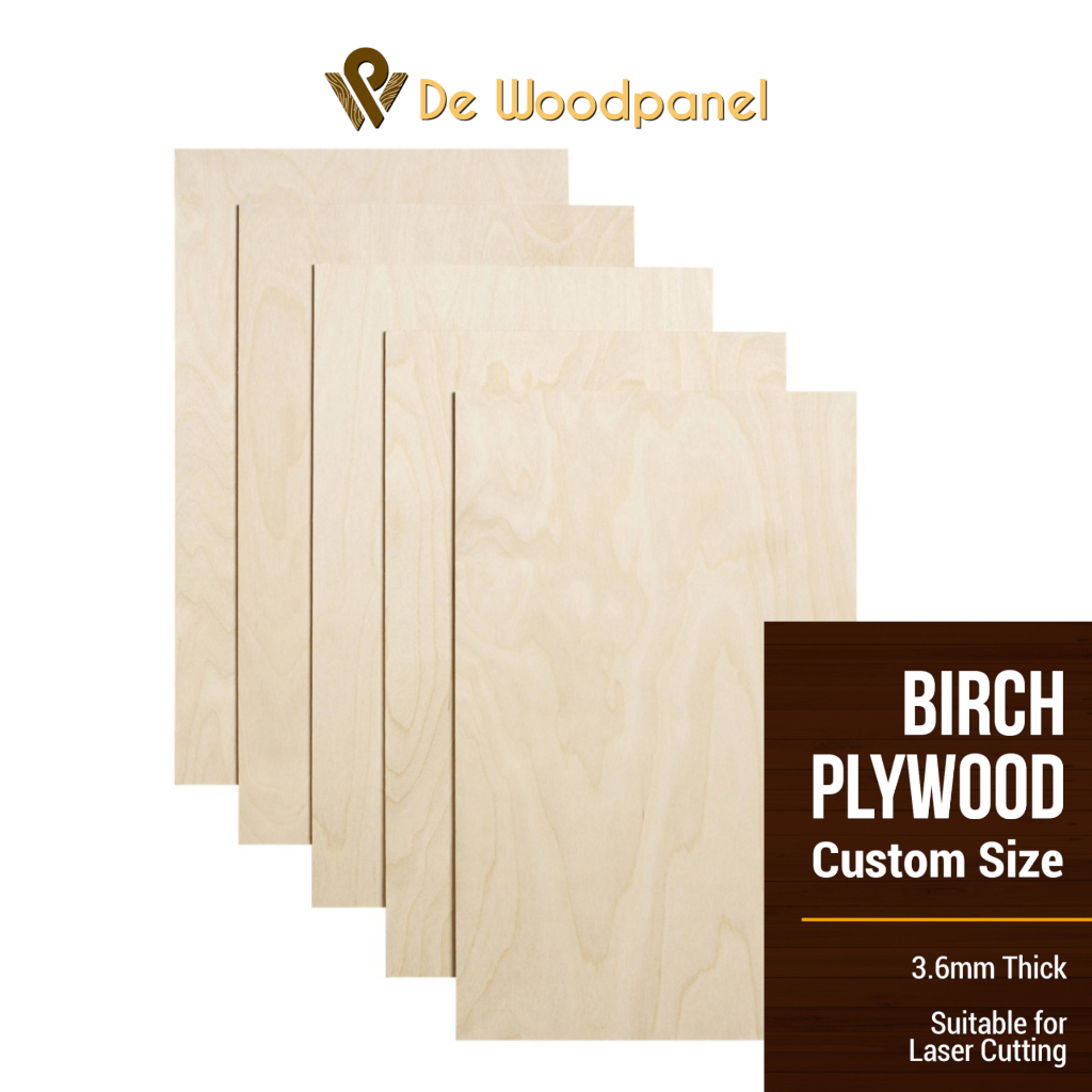 ไม้อัด Birch 3 มม. (A4),300x300,400x400 & Custom Sizing (พิเศษสําหรับตัดเลเซอร์) | Shopee Thailand