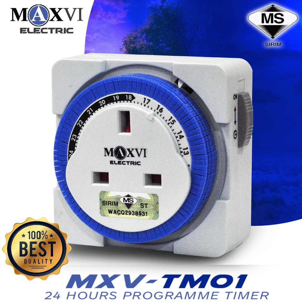 Sirim + MAXVI (MXV-TM01) KINGSWAY (UGT13) 13A Plug-in Timer 24 ชั่วโมง ...