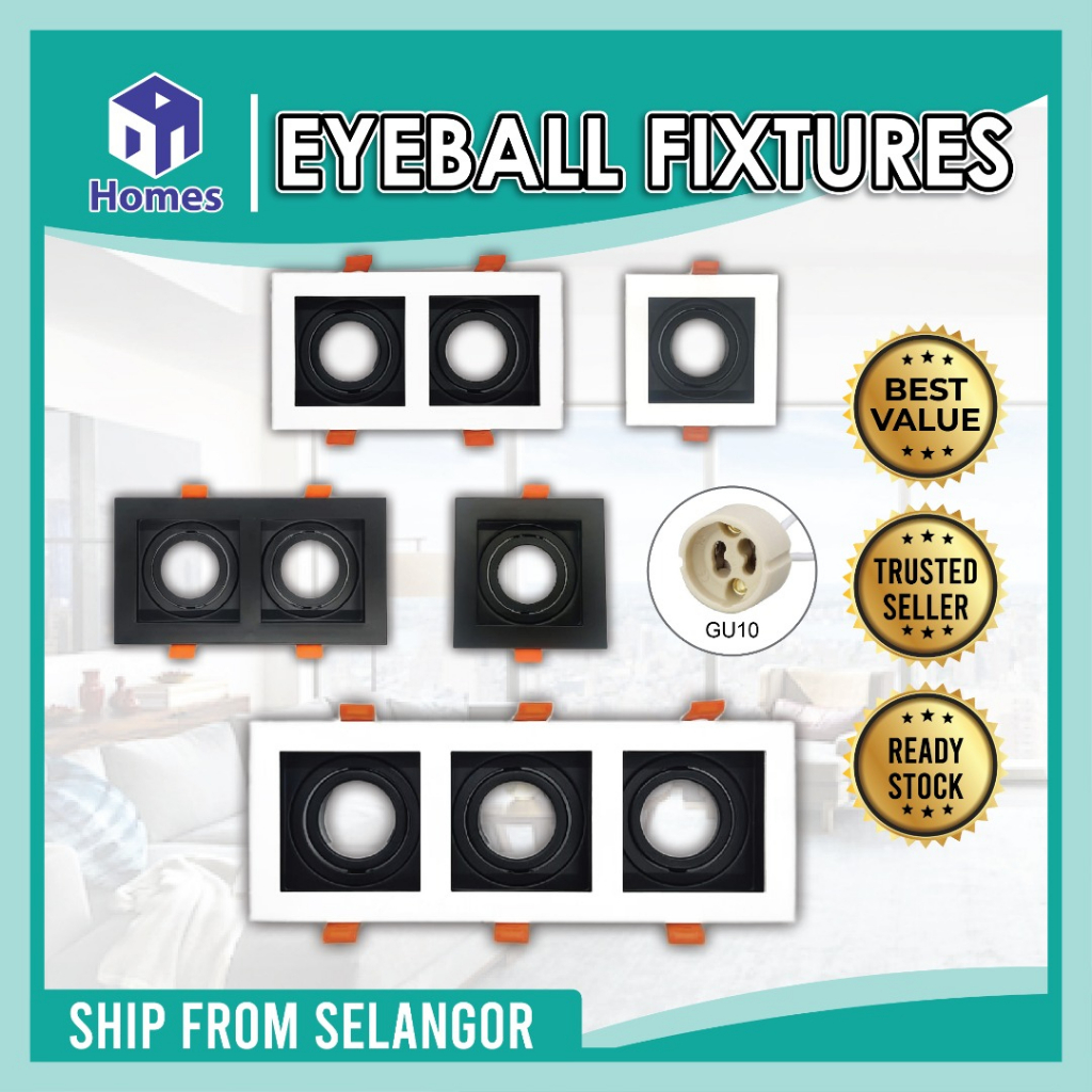 Eyeball Casing Fitting Die-Cast Metal Eyeball Casing Black + White ...