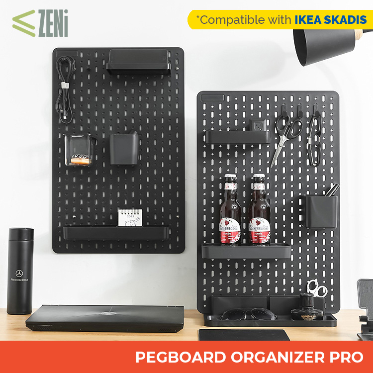Zeni Pegboard Organizer PRO ที่วางโทรศัพท์และชั้นวางอุปกรณ์เสริมเข้ากันได้กับ IKEA SKACIS ...