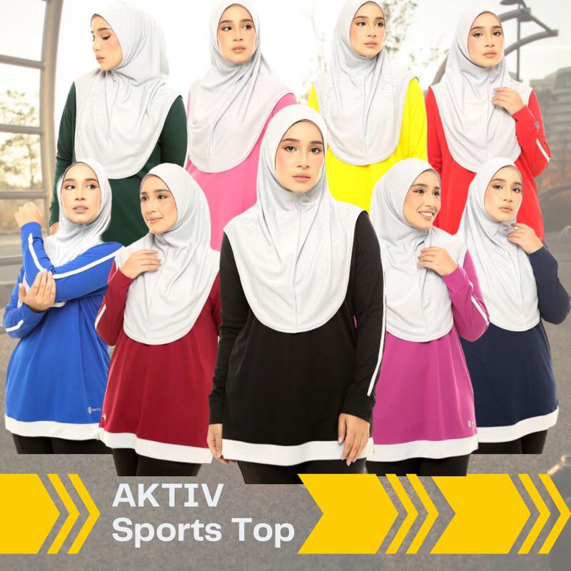 มาใหม่ เสื้อยืดกีฬา พิมพ์ลาย NUMA WEAR Sukan AKTIV Series Baju Sukan Muslimah | Shopee Thailand